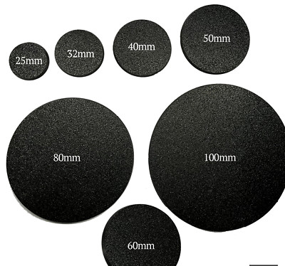 Warhammer 40k Citadel Round Bases 25/28/32/40/50/60/80/100 Authentic | eBay