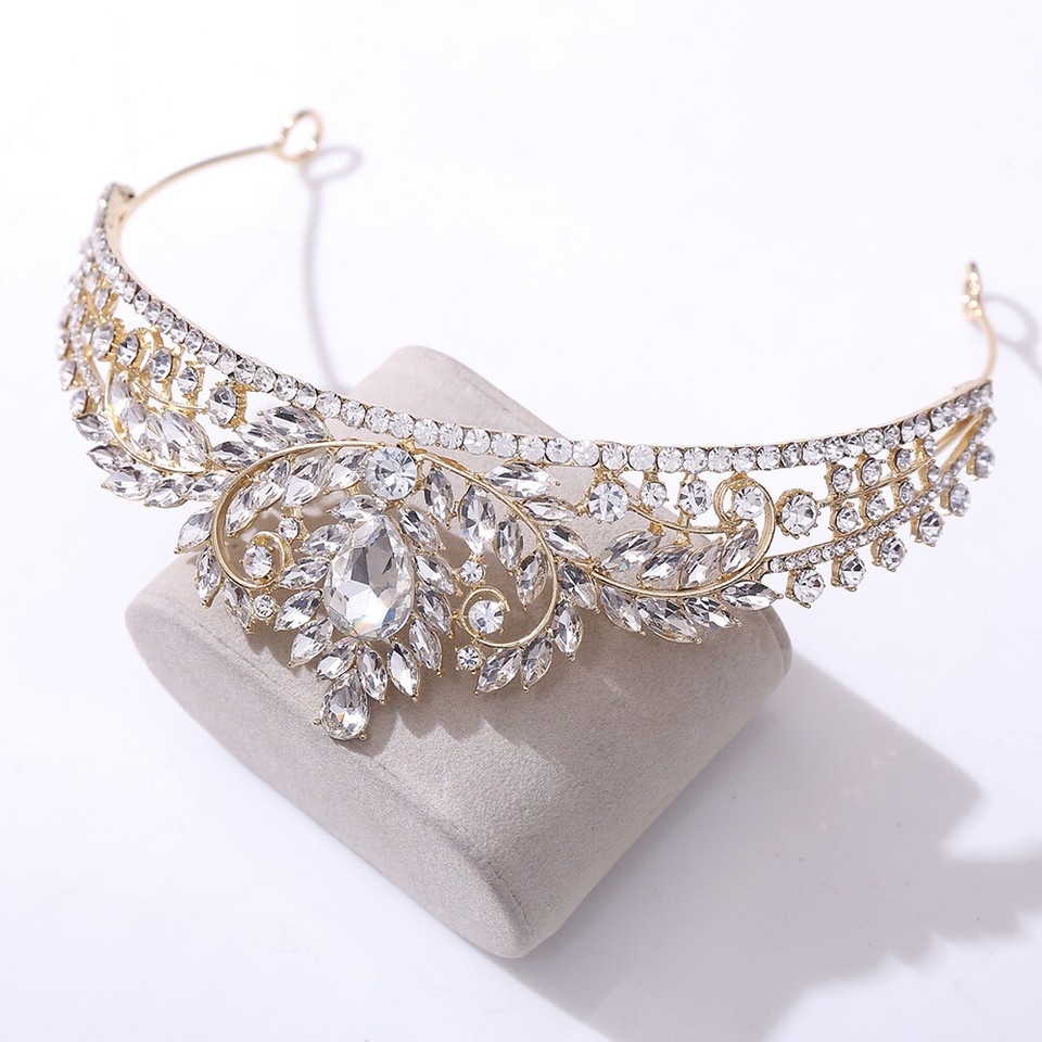 5cm Tall Crystal Large Wedding Queen Princess Prom Tiara Crown For ...