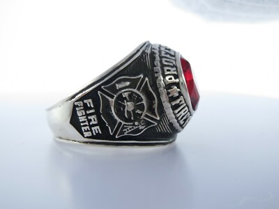 SILVER 925 , RING , PROFESSIONAL , FIREFIGHTERS , US size 8 | eBay