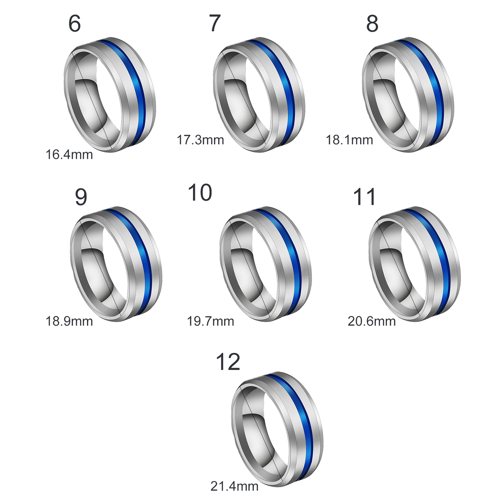 Fashion Ring Simple Anti-rust Wedding Band Trendy Fraternal Ring ...