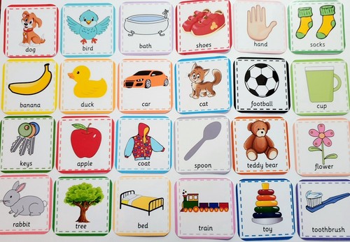 FIRST WORDS FLASH CARDS- Picture & Word - Toddler - Baby - First ...