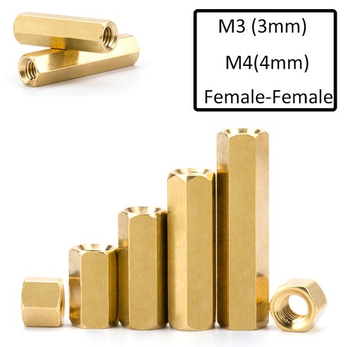 M3 M4 Hex Brass Standoff Spacer Female-Female PCB Threaded Standoff 4mm ...