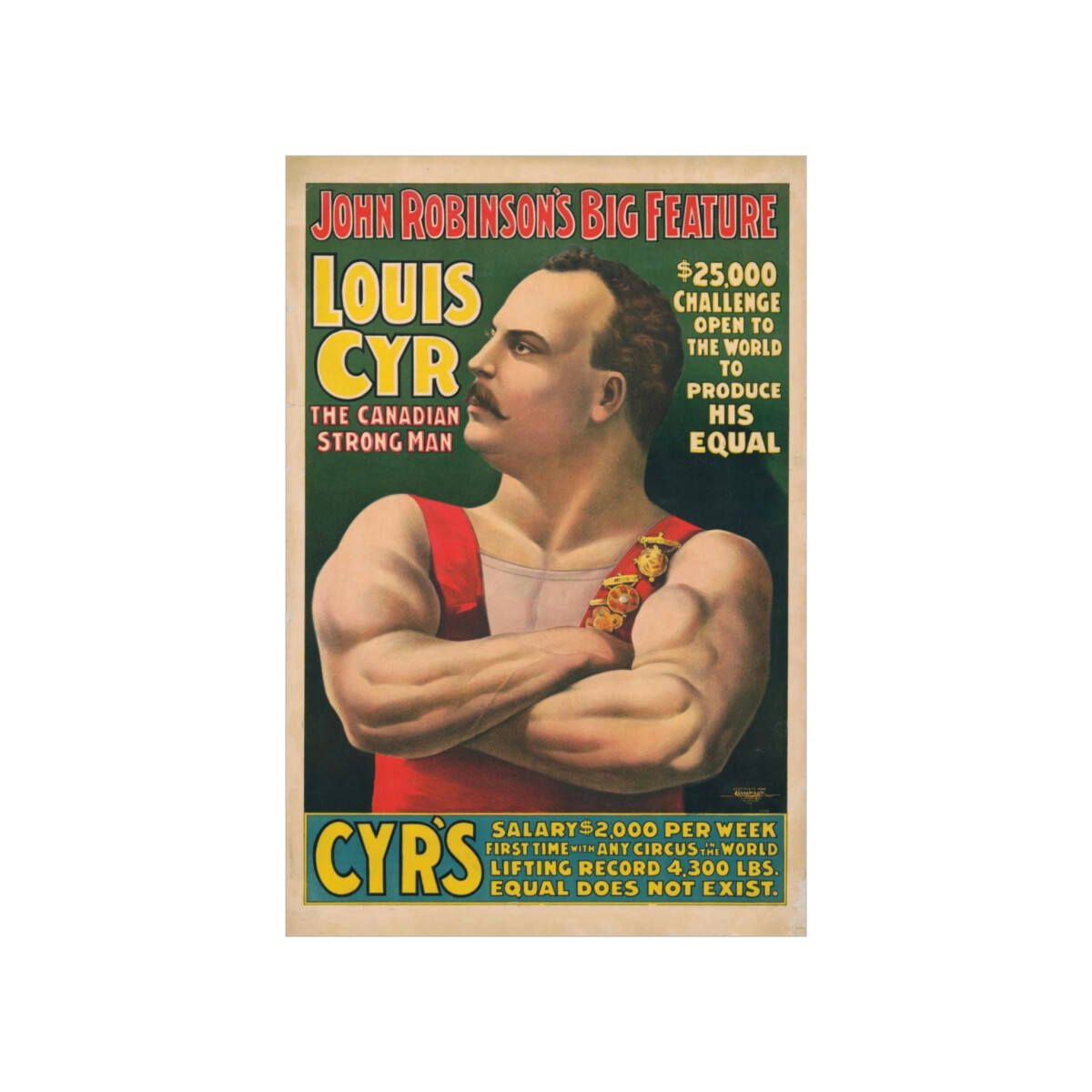 Vintage Circus Strongman Poster