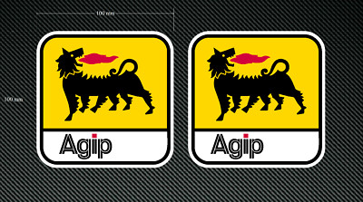 AGIP stickers/decals 2 x 100mm x 100mm - High Quality Printed & Cut ...