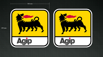 AGIP stickers/decals 2 x 100mm x 100mm - High Quality Printed & Cut ...