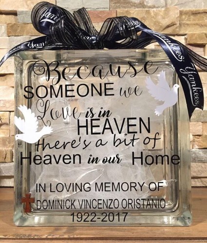 Memorial Glass Block-Memorial gift- Remembrance-Personalized lighted ...