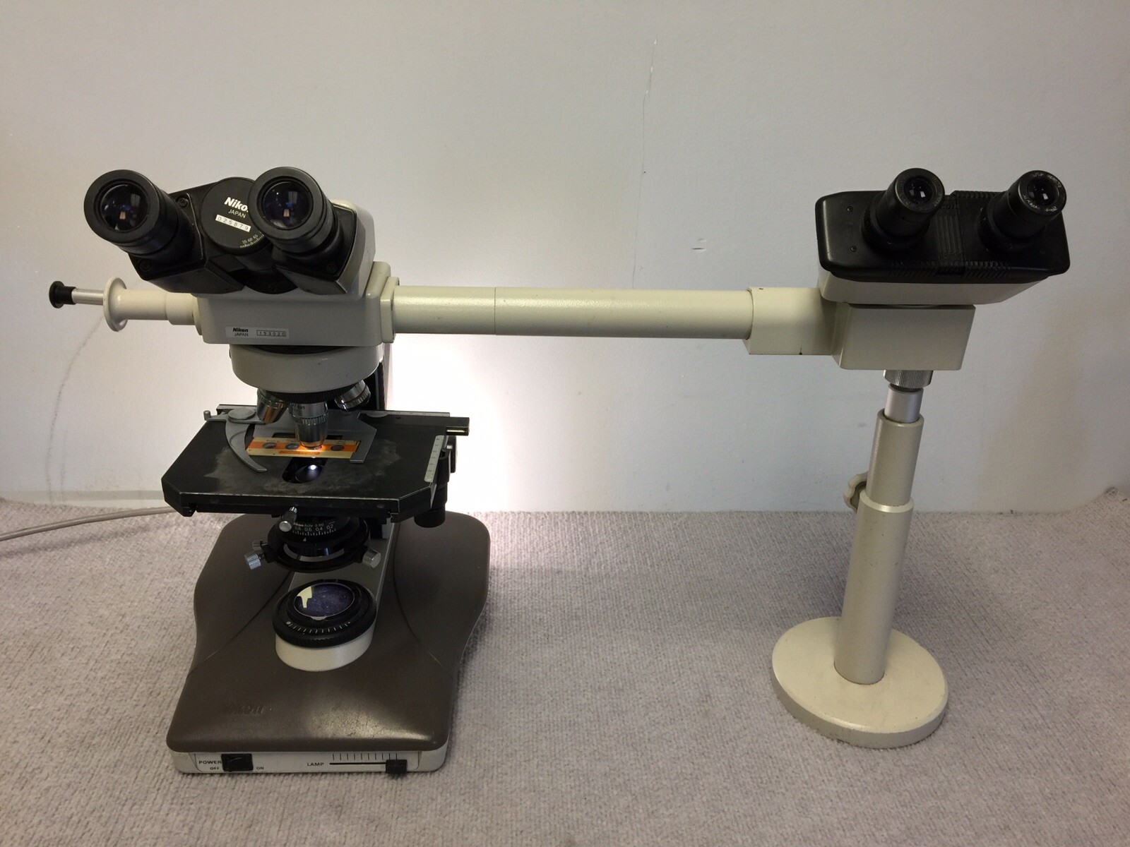 Nikon Labophot-2 Microscope + Dual Head Teaching Microscope Tested! 4 ...