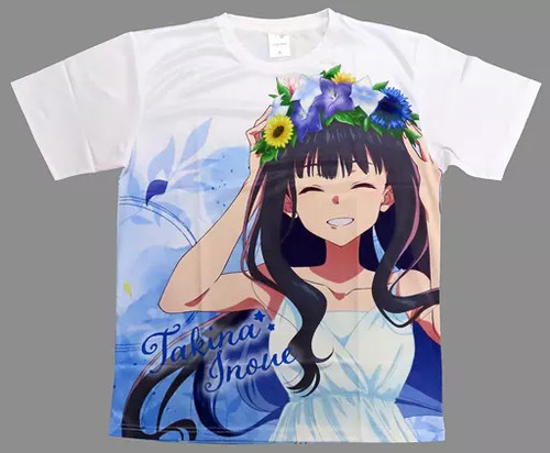 Licorice Recoil Takina Inoue Full Graphic White T-Shirt XL Polyester | eBay