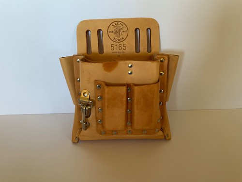 Klein Tools Leather 5165 10 Pocket Electrician’s Tool Belt Pouch Bag ...