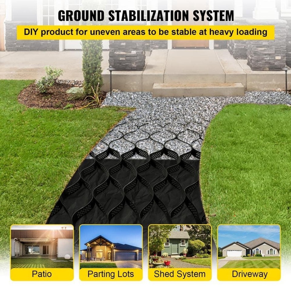Geocell Ground Grid 25 Ft. X 9.5 Ft. X 3 In. Geo Grid Driveway 108 Sq ...
