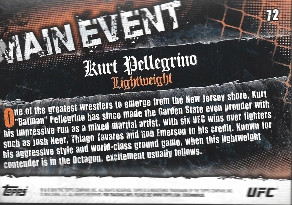 2010 Topps UFC Main Event Card #72 Kurt Pellegrino | eBay