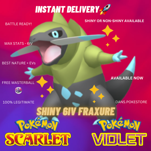 Shiny Fraxure 6IV🔥Pokemon Scarlet & Violet | Fast Delivery!🚀 | eBay ...