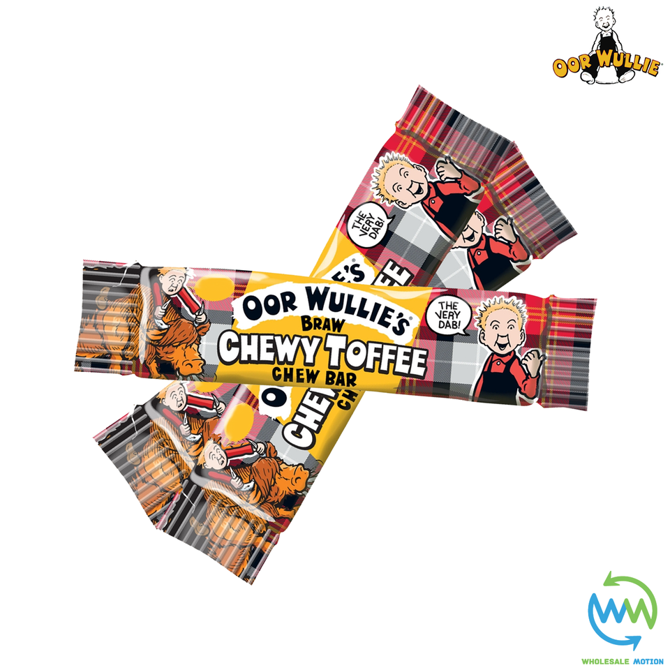 OOR WULLIE'S HIGHLAND TOFFEE Chew Bars CHEWY Scottish Candy PARTY BAG ...