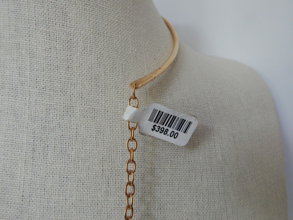 NECKLACE UNIQUE ANTHROPOLOGIE STATEMENT QUARTZ GREEN BLUE MICA GOLD NWT ...