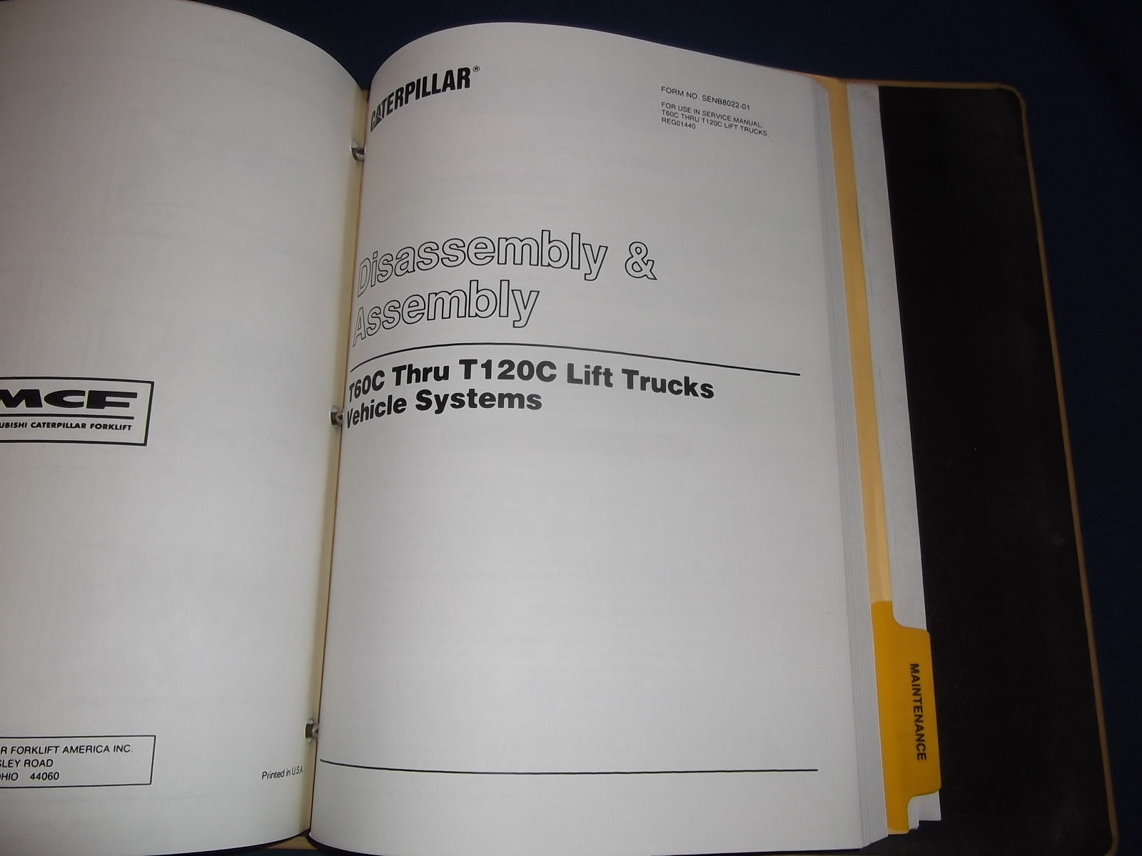 CATERPILLAR T60C T70C T80C T90C T100C T120C FORKLIFT SERVICE SHOP ...