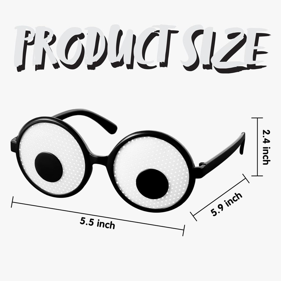 3 Pack Funny Googly Eyes Glasses Novelty Costume Eyewear for Party ...