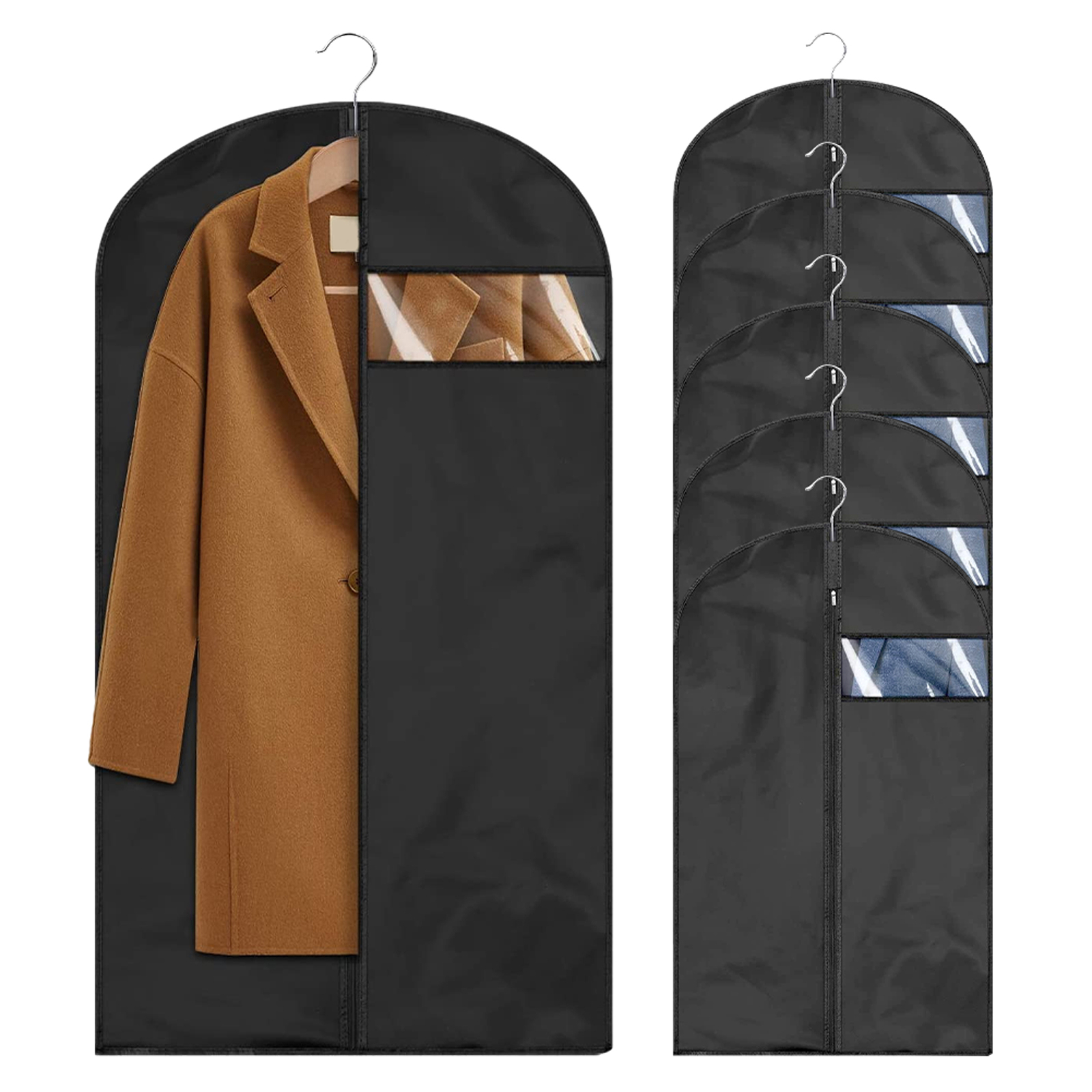 6pcs Folding Protection Clear Window Suit Garment Bag Waterproof ...