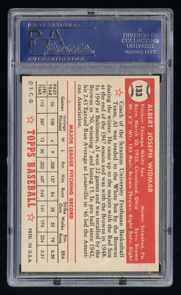 1952 Topps #133 Al Widmar PSA 8 OC | eBay