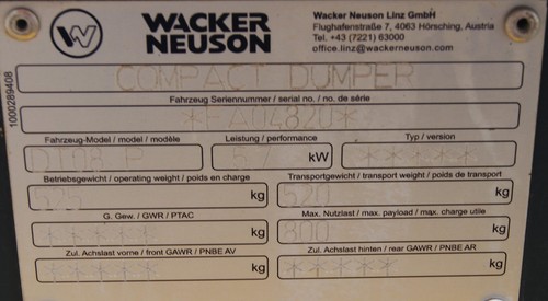 2018 Wacker Neuson Concrete Buggy DT08 Concrete Dumper Track Dumper 233 ...