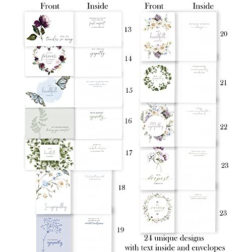 24 Pack Sympathy Cards with Envelopes Condolences Cards Bereavement ...