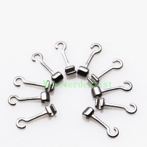 10Kit 100pcs Dental Orthodontic Crimpable Hooks Long Curved Right 5.5mm ...