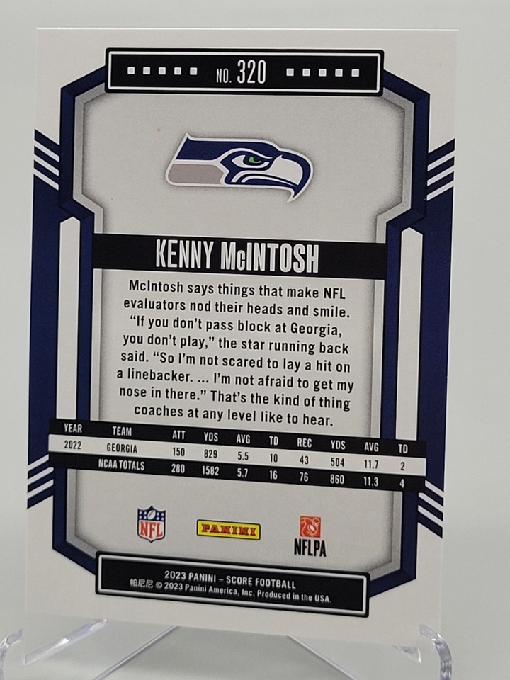 2023 PANINI SCORE KENNY MCINTOSH BASE ROOKIE FOOTBALL CARD SEAHAWKS ...