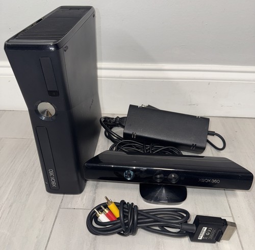 Microsoft Xbox 360 S Model 1439 Black 250GB Console, Kinect, & Power ...