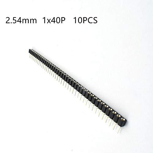 10pcs 2.54mm 40pin Round Female Socket Pin Header Strip 1x40p Single ...