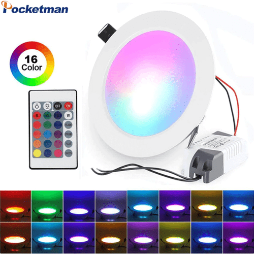 4-10X Dimmable 5W/10W/12W LED Downlight RGB Remote Control LED Ceiling ...