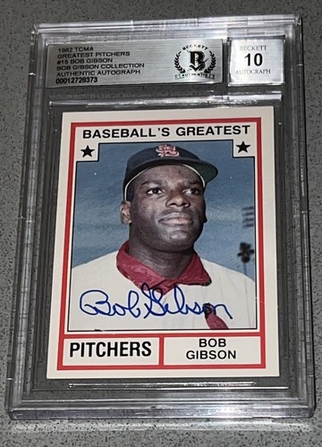 1982 TCMA "Greatest Pitchers" #15 Bob Gibson Signed Cardinals HOF (BGS ...