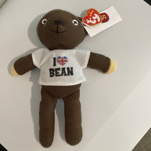 TY MR. BEAN- I (HEART) BEAN TEDDY BEANIE BABY- MWMT- NEW- 9"- UK ...