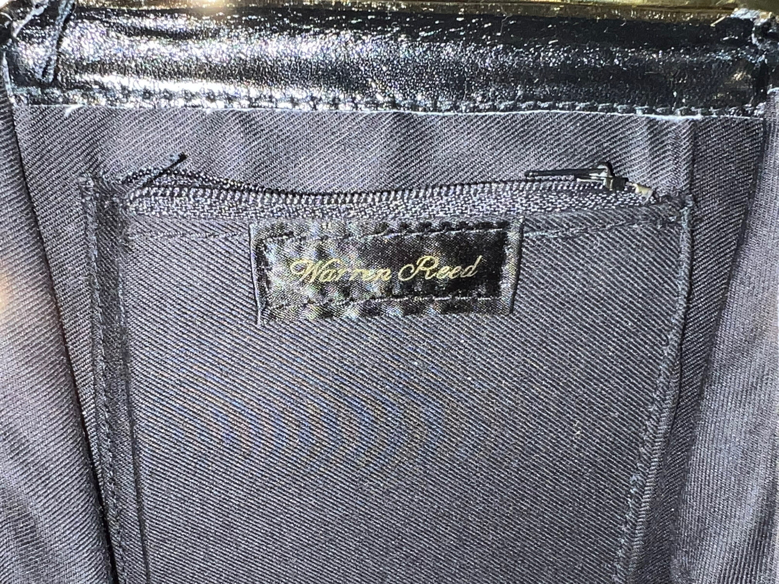 Vintage Black Patent Leather Purse Warren Reed 8x8x2 | eBay