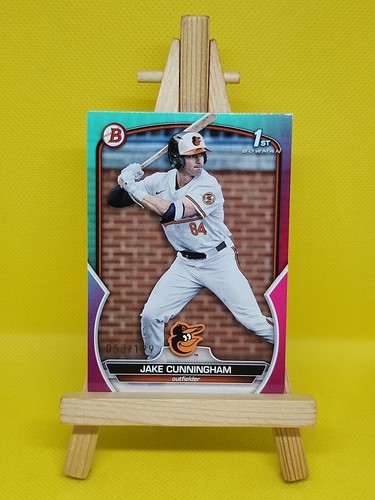 Jake Cunningham 2023 1st Bowman Draft Aqua Pink #'d 053/199 - Baltimore ...