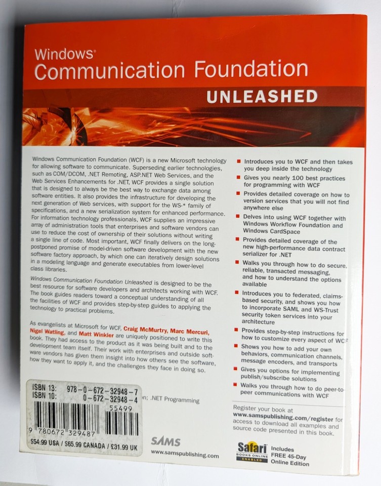 Windows Communication Foundation: UNLEASHED 1st Ed. LIKE NEW CONDITION | eBay