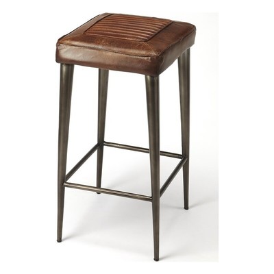 Butler Specialty Company Maxwell Leather And Metal 32" Bar Stool ...