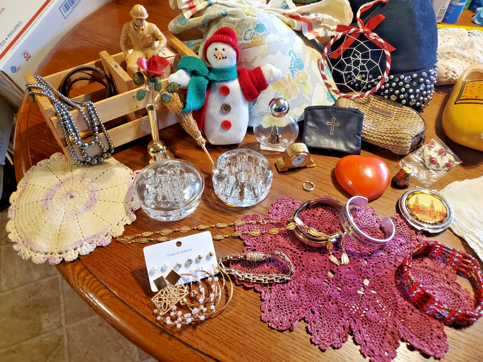 Vintage / Antique / Modern Junk Drawer lot, Jewelry, dollies, toys ...