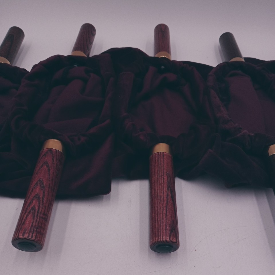 5 Burgundy Velvet Church Offering Collection Bags w/Double Wood Handles ...