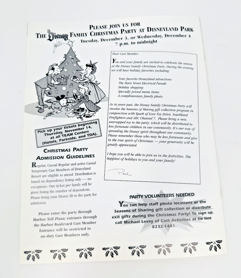 Disneyland Line Vol. 28 #45 Nov. 8, 1996 Cast Member News Ambassador ...