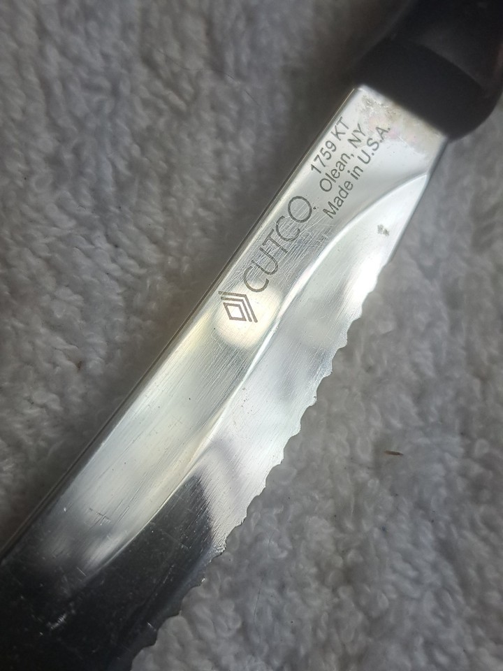 Cutco 1759 KT Serrated Table Knife Dark Brown Handle Made In USA | eBay