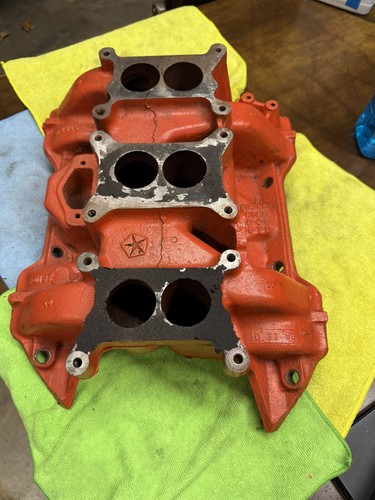 69-70 Mopar E & B Body 440 6 Six Pack Intake Manifold 3x2 Cuda Charger ...