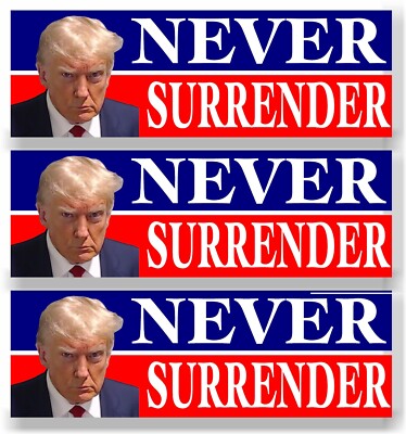 SET 3 Never Surrender 2024 red white blue MAGNET Magnetic Bumper ...