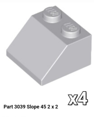 NEW LEGO Parts Light Bluish Gray 3039 Qty x4 Slope 45 2 x 2 4211410 | eBay