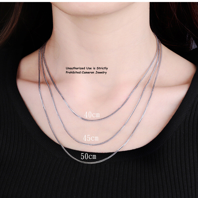 Pure S999 Fine Silver 999 Chain Men Women 1.2-3mm Wheat Link Necklace ...