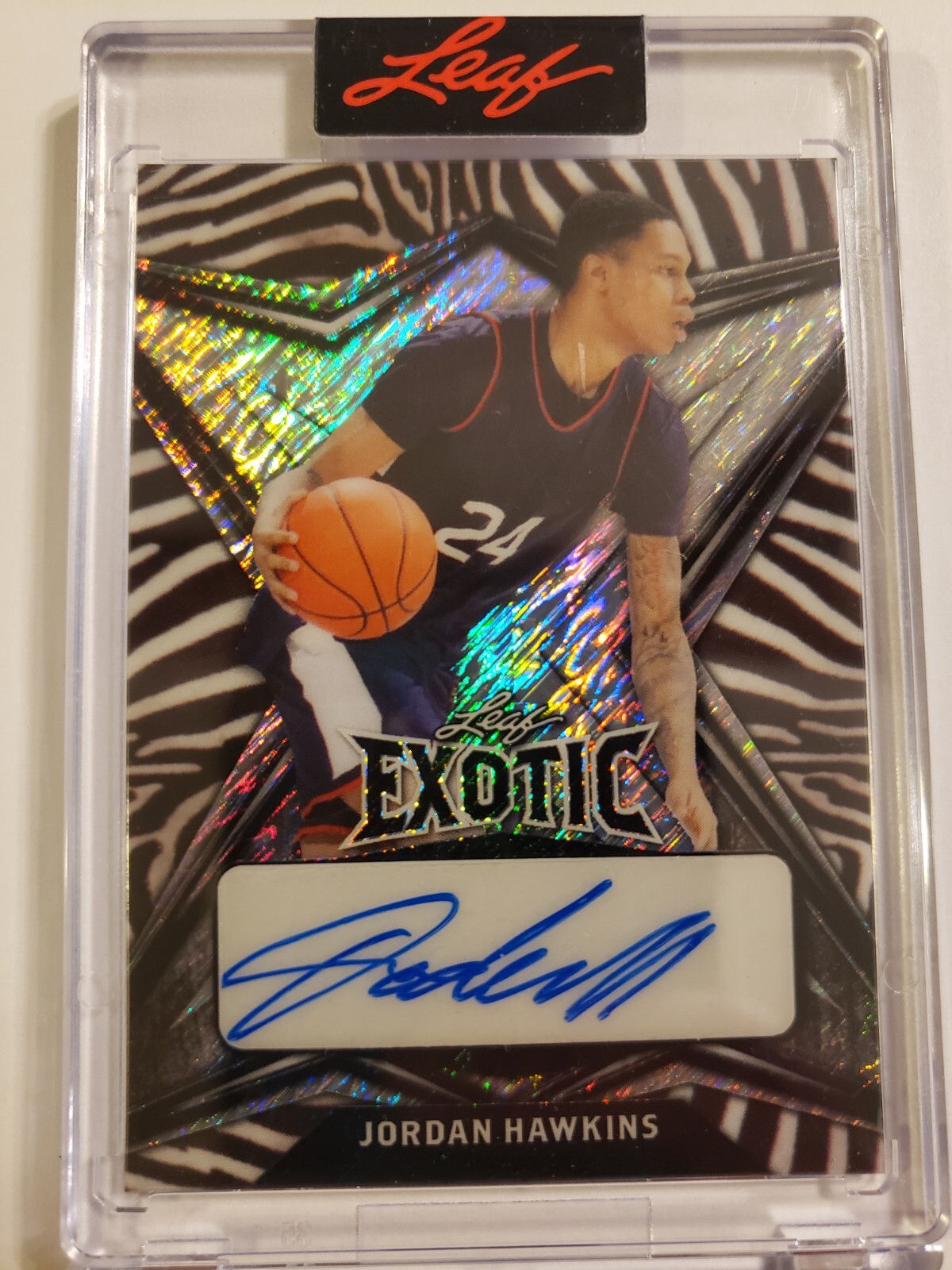 2022-23 Leaf Jordan Hawkins RC Exotic Zebra Shimmer Rookie Autograph #5 ...