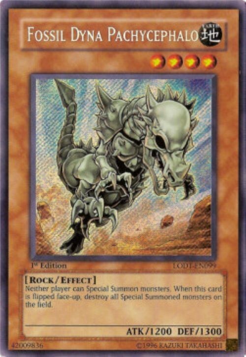 Yugioh-Fossil Dyna Pachycephalo-Secret Rare-1st Edition-LODT DE099 (LP ...