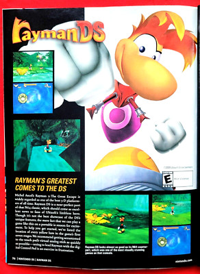 RARE! 2005 RAYMAN DS Nintendo Video Game - Promo Art PRINT AD | eBay