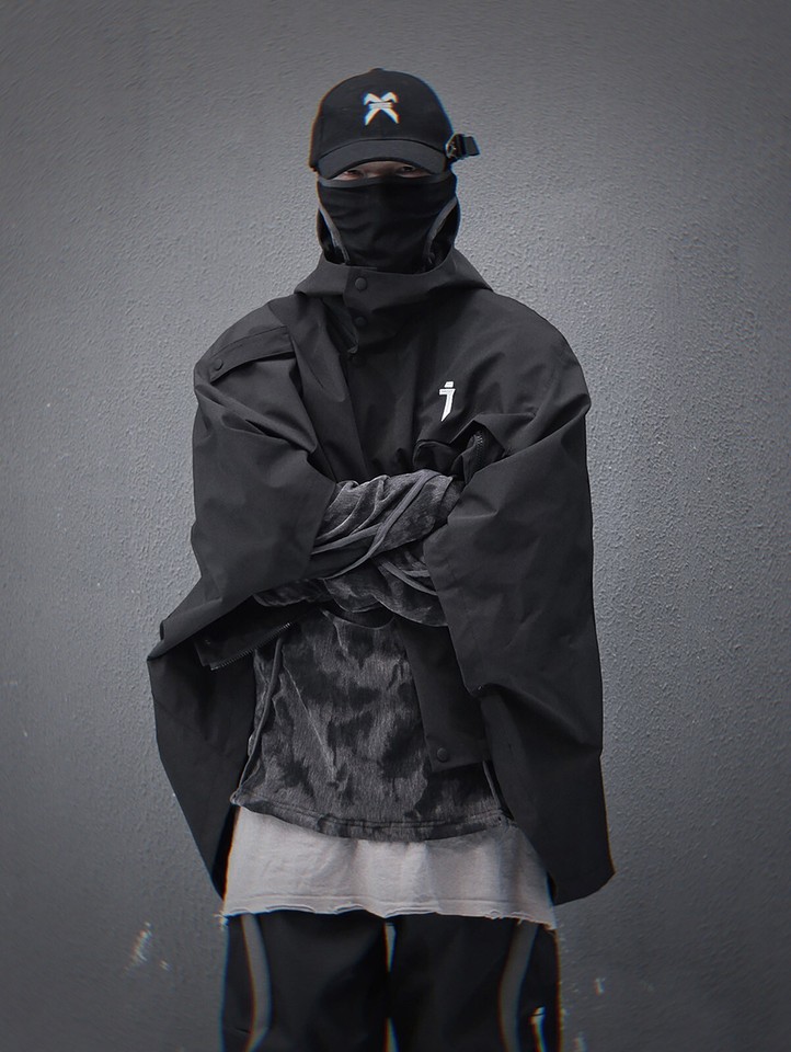 Niepce Unisex I-Tech Poncho Japanese Techwear Hooded Cape Jacket | eBay