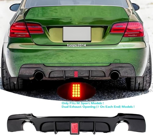 FOR BMW 3 SERIES E92 E93 328I 335I M SPORT REAR DIFFUSER W/LIGHT GLOSS ...