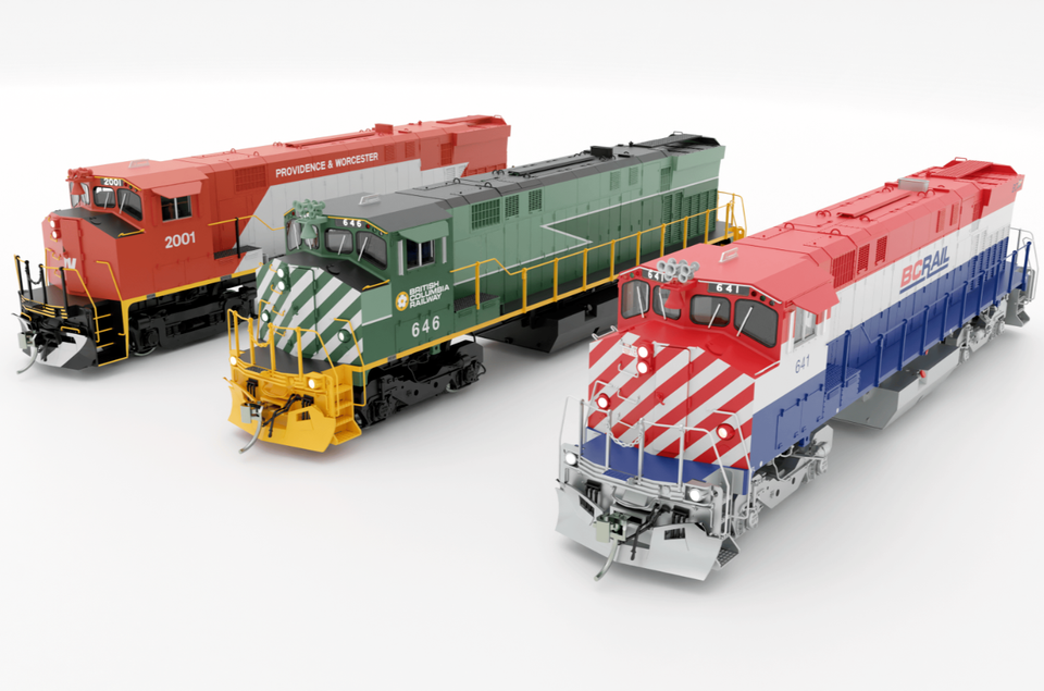 Rapido HO Scale ~ M420 British Columbia Railway #647 & #686 ~ DCC Sound ...