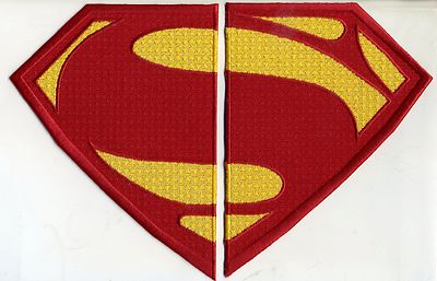 7"x 10" Large 2 PC. Embroidered Superman Man of Steel Red & Yellow ...